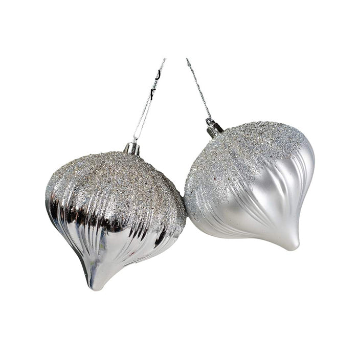 Caja x4 Bolas Onion Escarcha Plateada – Casa viva