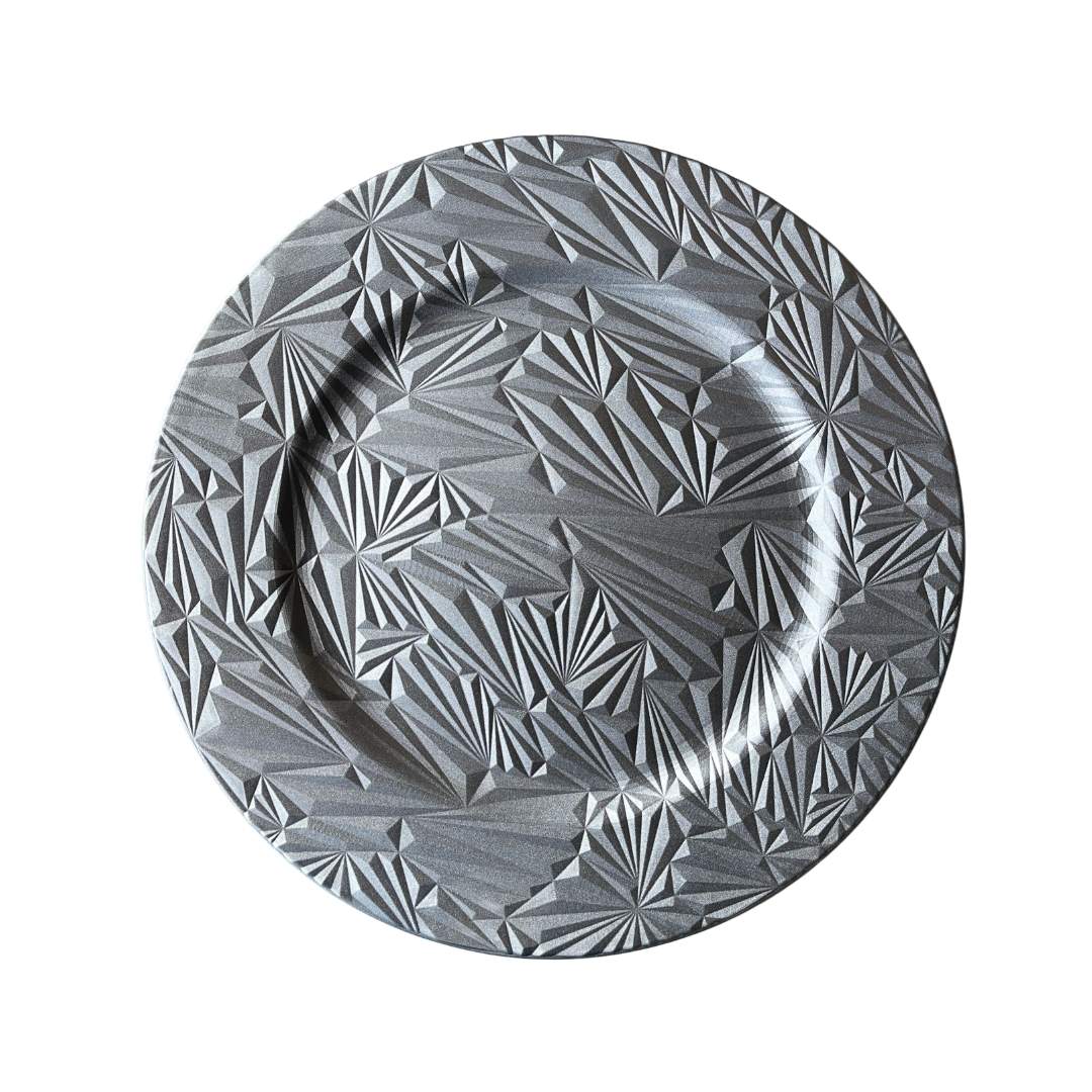 Plato Base Origami Plateado – Casa viva